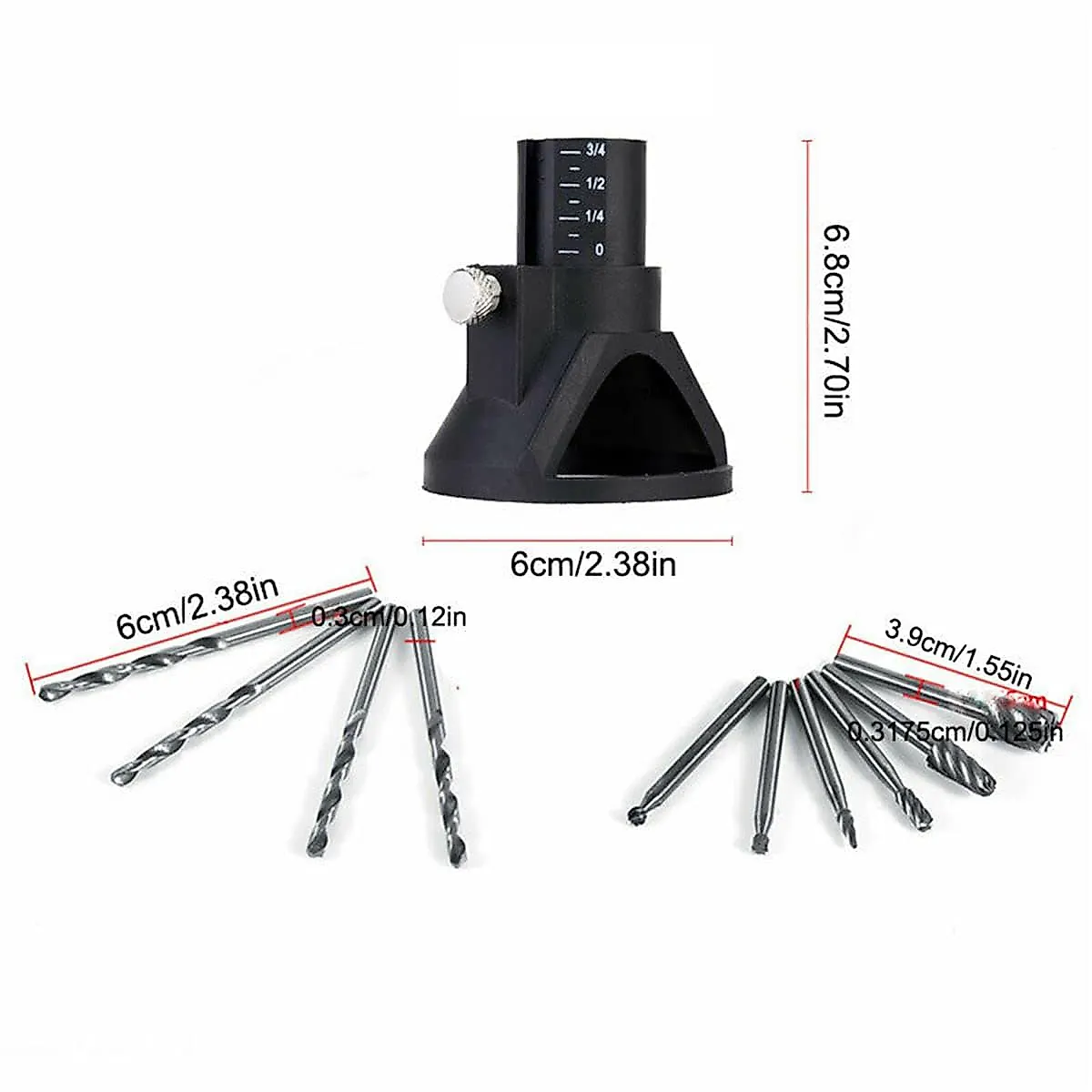 HomeSoGood Router Drill Bits Tool Drill Bit Kit Cutting Guide Locator Rotary File Milling Set for Dremel Rotary 11Pcs