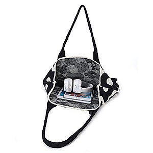 ENBEI Women's tote bags aesthetic Shoulder Handbags Hand crocheted Bags large Shoulder Shopping Bag large satchel cute Bag （flowers）