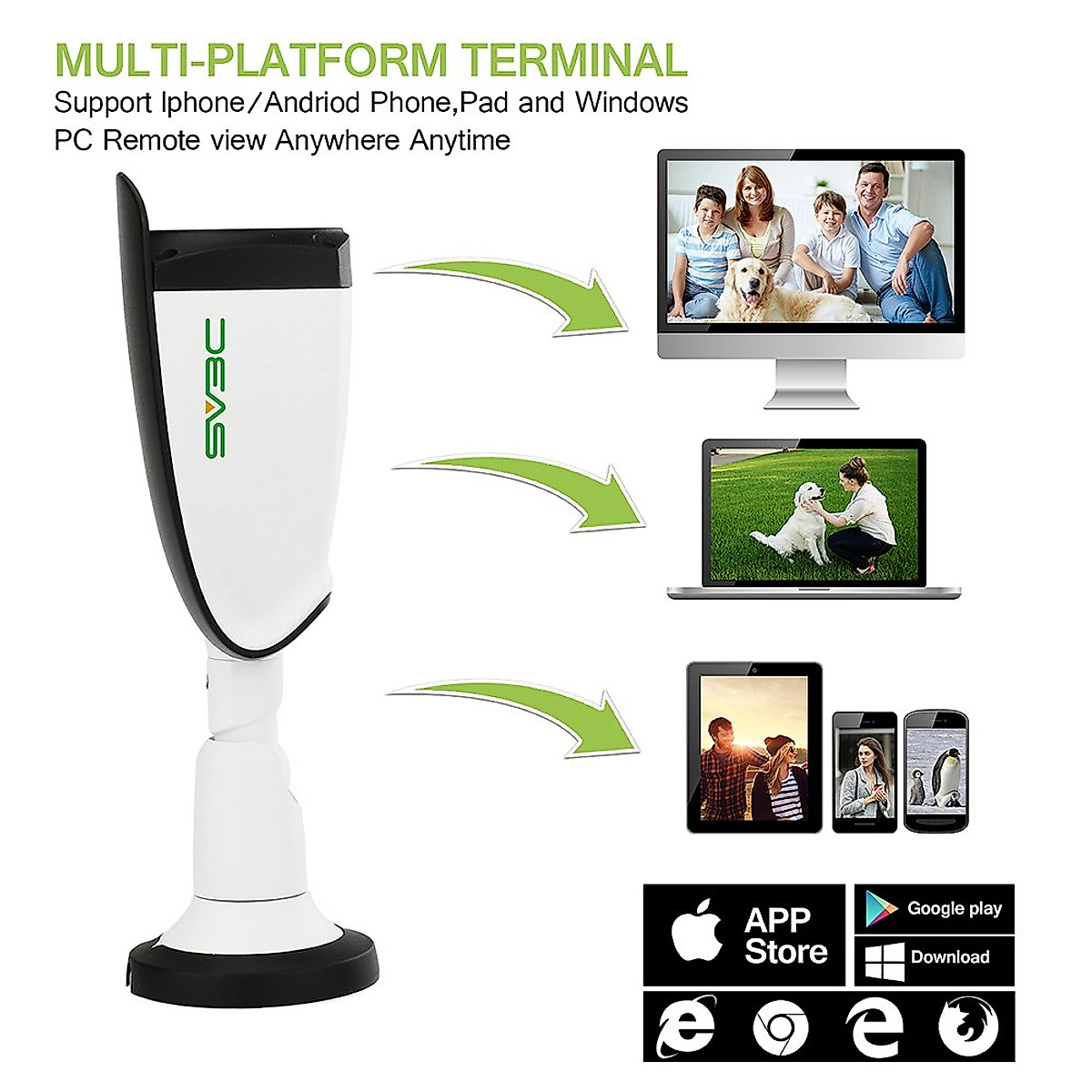 SV3C 4MP POE IP Camera, Outdoor POE Security Camera, Two Way Audio, 36pcs Lights HD 65-100FT Night Vision Home Surveillance Camera, Motion Detection, IP66 Waterproof, RTSP, H265, Blueiris NVR, ONVIF