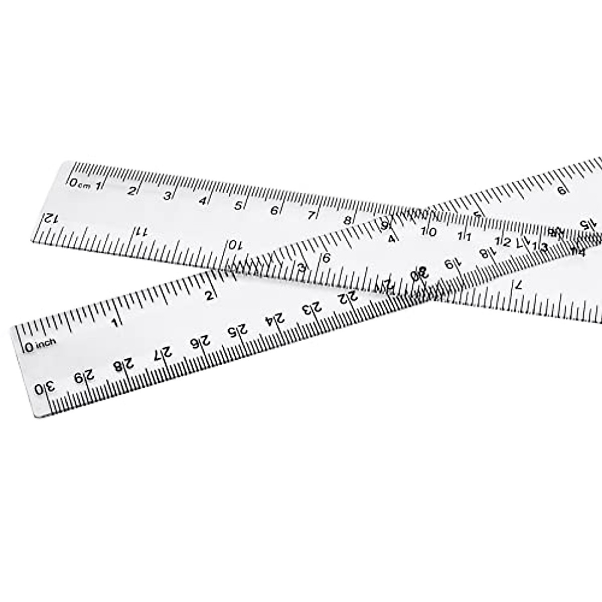 Hapeper 12 Inch Clear Plastic Straight Ruler Measuring Tool for Student School Office (10 Pack)