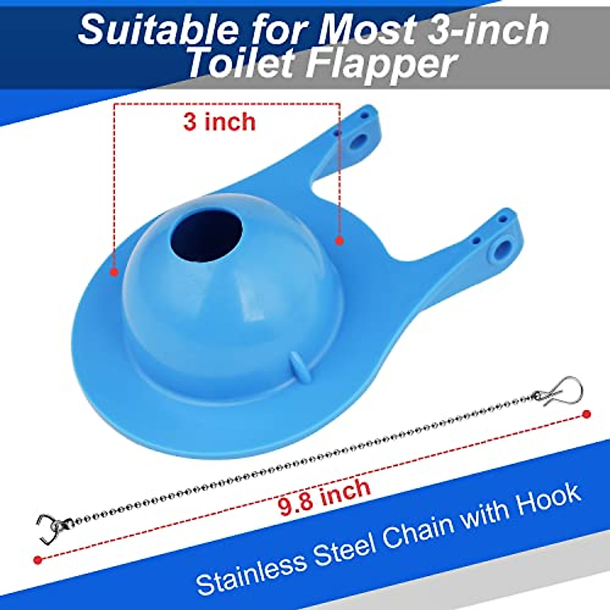 3 Inch Toilet Flapper, Compatible with Gerber Toilet Flapper 99-788, Toilet Tank Flush Valve 3 in. Rubber Stopper Replacement Kit, Easy-to-Install Toilet Bowl Seal Repair Parts, Blue (Pack of 2)