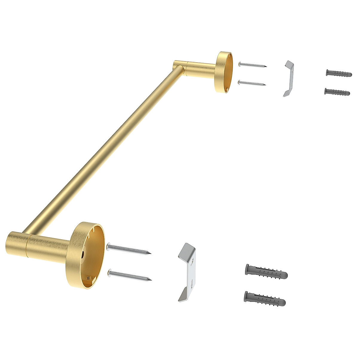 Fixsen 18-inch Gold Single Towel Bar Towel Rack Hand Towel Holder Stainless Steel and Zinc Alloy 1pc for Kitchen and Bathroom Wall Mount Heavy Duty Storage