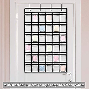 SAVERHO 36 Pockets Classroom Pocket Chart for Cell Phones, Pocket Chart for Calculator Holder with 36 Number Sticker (White)
