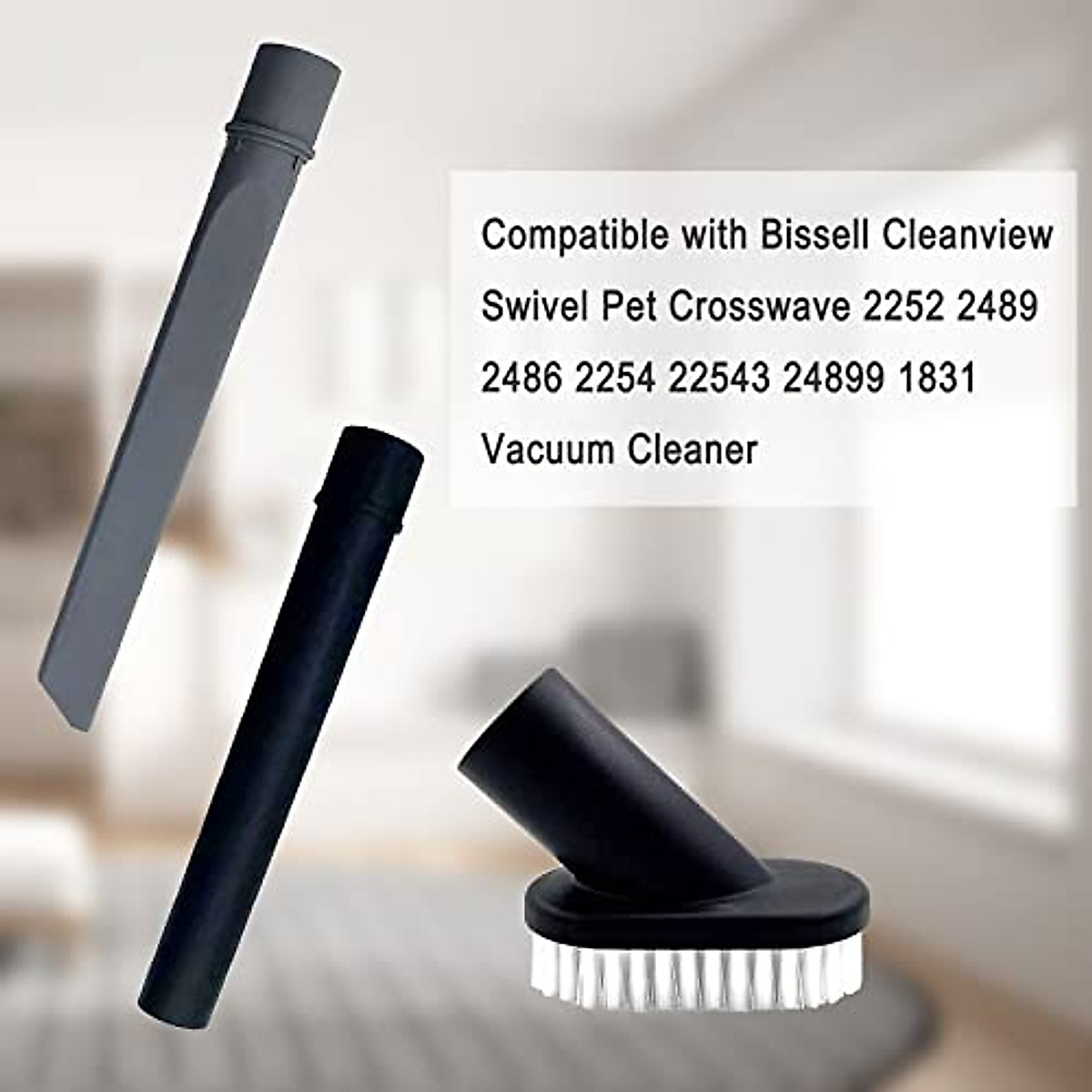 Bvhonwe Vacuum Attachments Accessories Cleaning Kit Crevice Tool+Wand Plastic+Dust Brush Compatible for Bissell Cleanview Swivel Pet Crosswave 2252 2489 2486 2254 22543 24899 1831 Vacuum Cleaner