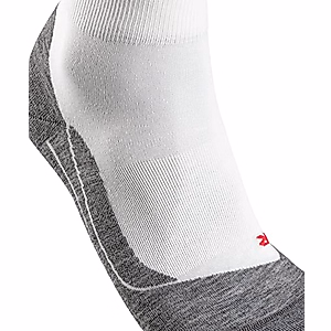 FALKE Men's RU4 Endurance Short Running Socks, Quarter, Medium Cushion, Breathable Quick Dry, Organic Cotton, White (White-Mix 2020), 9-10, 1 Pair