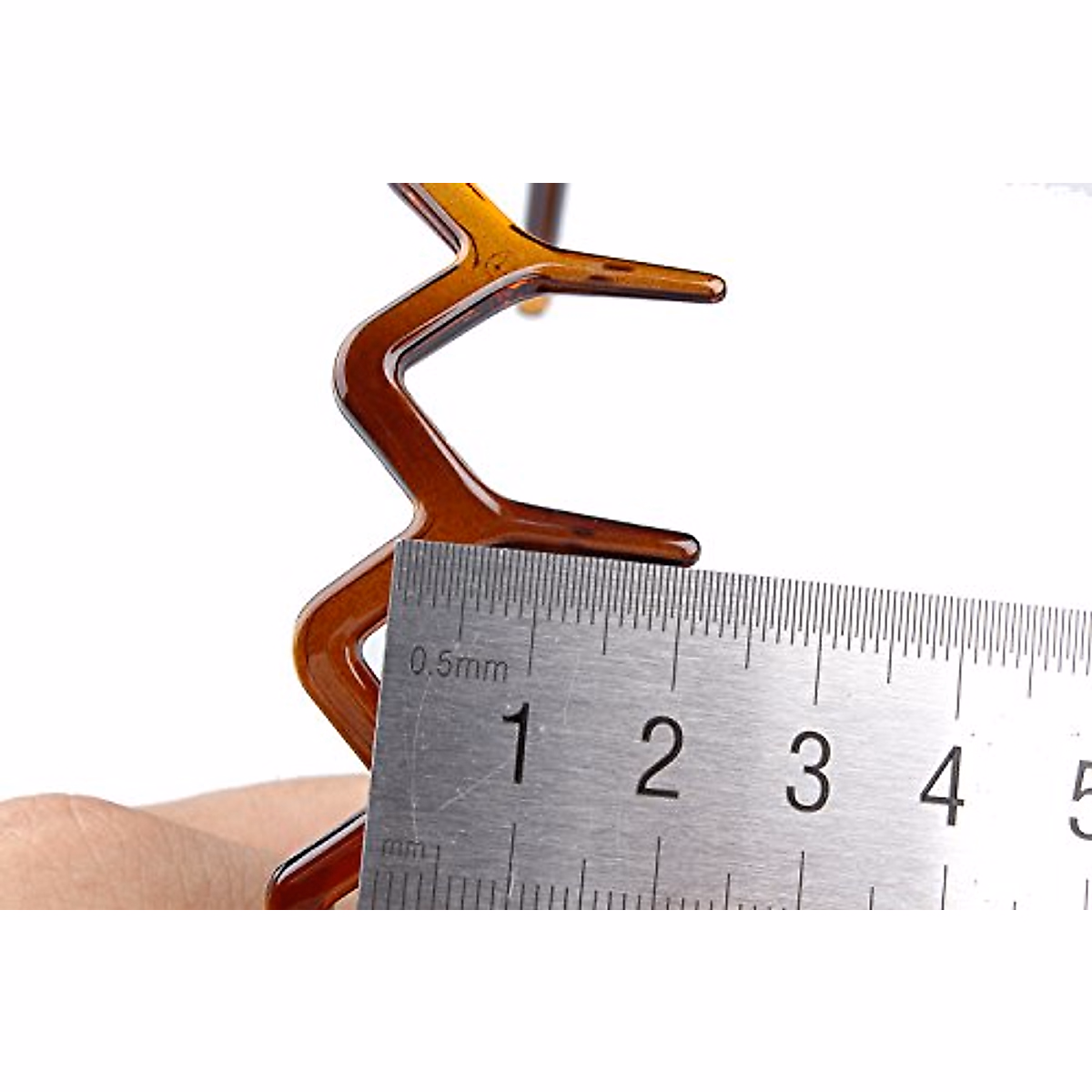 KALIYOTO Set of 2 Zig Zag Black Plastic Sharks Tooth Hair Comb Headband for womens(1 Black Color+1 brown)