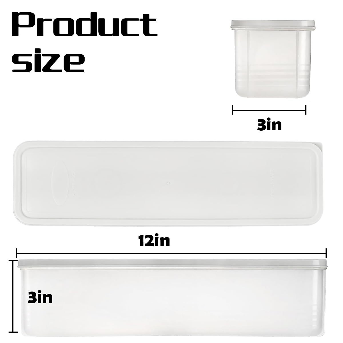 Voittozege 6 Pack Pasta Storage Containers with Lid Clear Spaghetti Storage Container Organizer 3 x 12 x 3inch Stackable Long Noodle Holder for Storing Pasta Spaghetti Candy - Food Storage BPA Free