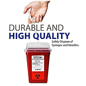 OakRidge Products 1 Quart Size Sharps and Biohazard Disposal Container,
