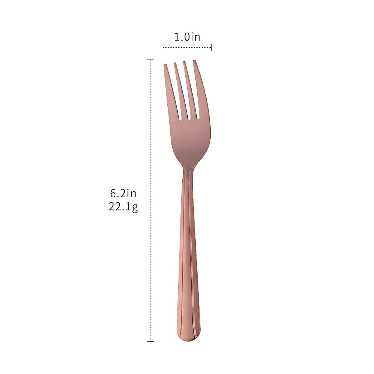 TUPMFG Salad Forks Set of 12, 6.2 Inch Stainless Steel Dessert Forks, Silverware Flatware Forks, Appetizer Forks with Clean Lines Handle for Tastings Cake Fruit, Dishwasher Safe- Rose Gold