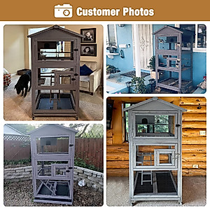 Bird Cage Outdoor Parakeet Cage Large Wooden Aviary Cage Indoor Parrot Cage House