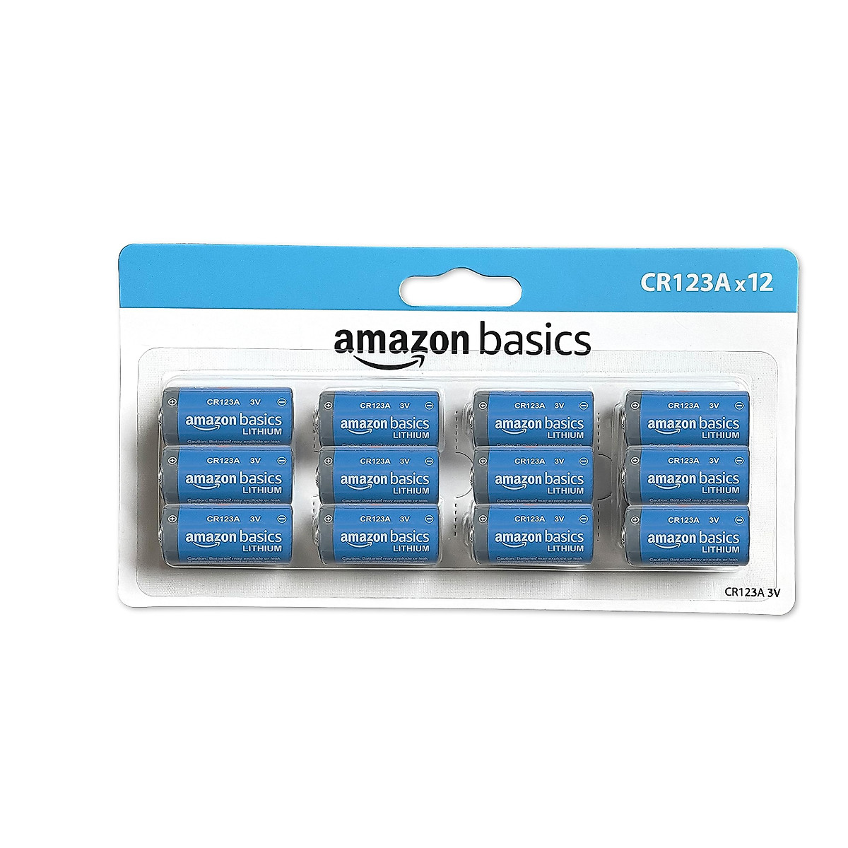 Amazon Basics 12-Pack Non-Rechargeable CR123A Lithium Batteries, 3 Volt, Up to 10-Year Shelf Life