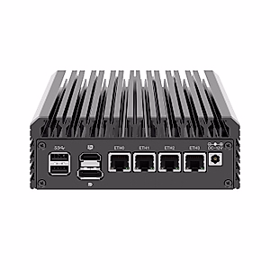 HUNSN Micro Firewall Appliance, Mini PC, OPNsense, VPN, Router PC, Intel N5105, RJ03a, AES-NI, 4 x Intel 2.5GbE I226-V LAN, Type-C, TF, M.2 WiFi 6 Slot, 8G RAM, 256G SSD