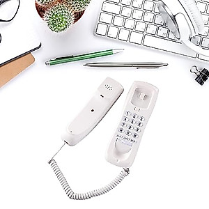 HCD3588 Wall-Mounted Telephone Fixed Landline Wall Telephones Perfect for Home and Business Use Simple Caller Telephone with Memory Buttons Mute Function Telephone