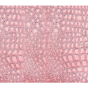Vinyl Fabric Crocodile Pink Fake Leather Upholstery / 54" Wide/Sold by The Yard