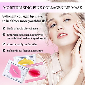 NIYET 30 pieces of Moisturizing Collagen Crystal Lip Mask - Anti-Ageing & Anti Chapped, Reduce lip Wrinkles, Fade Lip Color, Make Skin Smooth And Firm Collagen Lip Pieces (Rose)