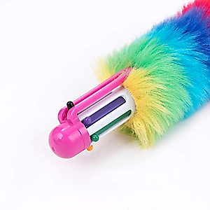 YOUKAI Pen for Girls with Plush Pompom 6 in 1 Multicolor Retractable Ballpoint Pens for Students Children,4 Pack