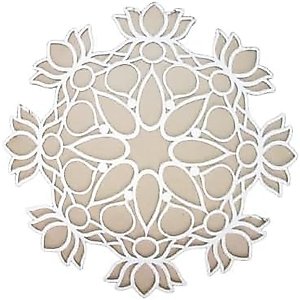 DIY MDF Readymade Round Lotus Designer Rangoli Mat Easy to Use Rangoli Template Easy to Fill Wooden MDF Rangoli Boards for Indian Traditional Festival (Size:- 12 Inches Diameter)