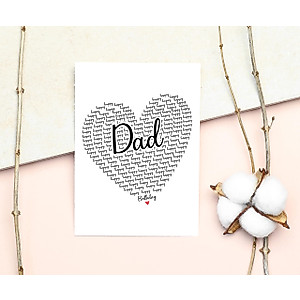 GavinsDesigns Happy Birthday Dad Card - Cute Happy Birthday - Birthday Greeting Card - Sweet Birthday Card For Dad - Anniversary-Thank You Card - Heart Happy Birthday Mom - I Love You Dad Card