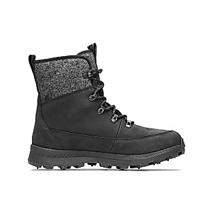 Icebug Mens Adak BUGrip Woolpower Winter Walking Boot with Carbide Studded Traction Sole, Black/Grey, 9