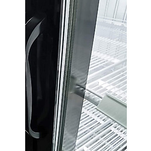 Commercial Grade Merchandiser Freezer | Black Coated Steel Cabinet | 1 Glass Door | Fog Resistant Glass | 23 Cu. Ft. | 4 Adjustable Shelves | 31.2” x 33.25” x 85.625” | R-290 Natural Refrigerant