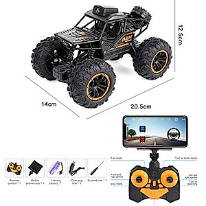 RC Car Remote Control Car with 720P HD FPV Camera, 1/18 Scale Off-Road Remote Control Truck Gravity Sensor Rc Truck, High Speed Monster Trucks for Kids Adults Gift for Boys and Girls