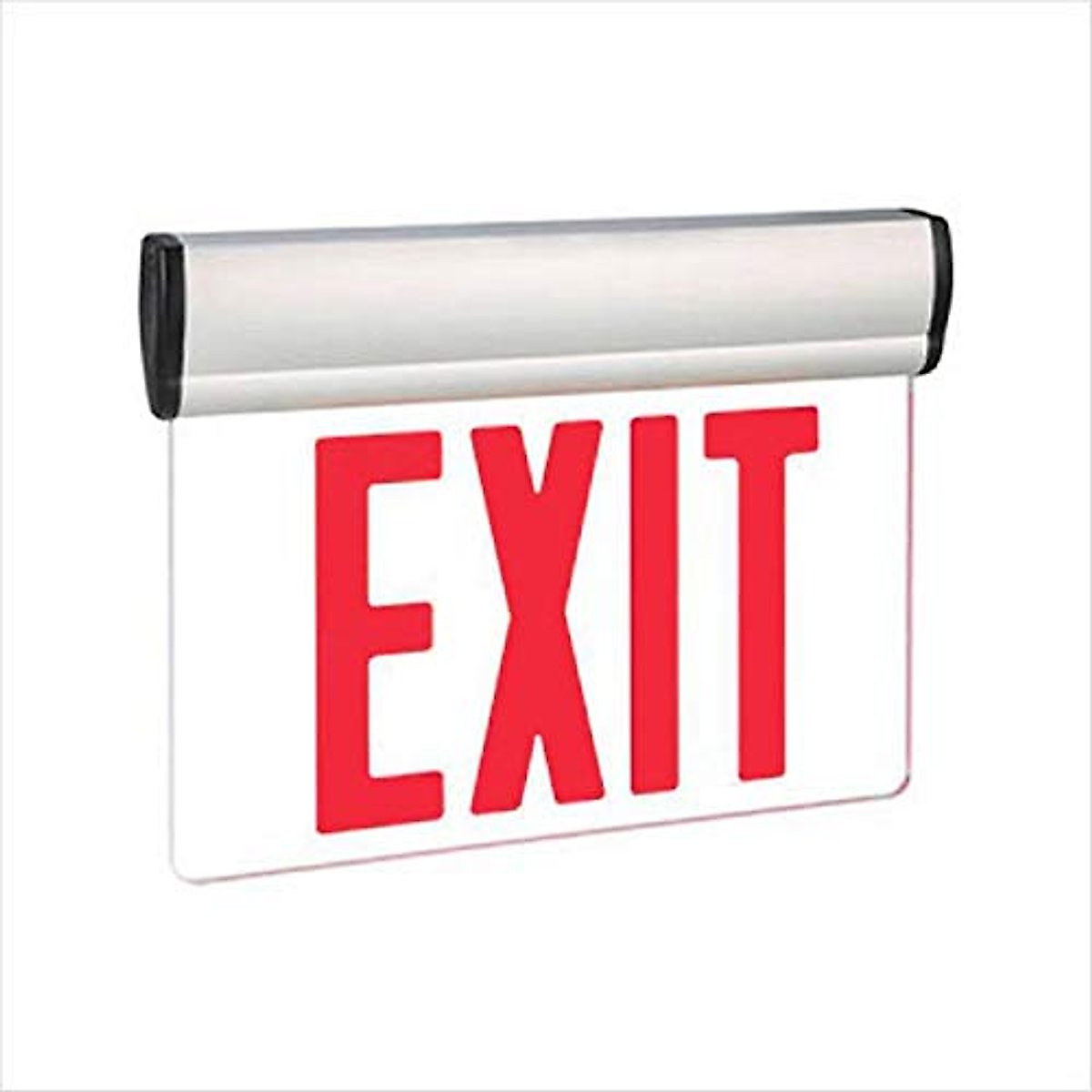 Exitronix S902-WB-SR-RC-AG - LED Exit Sign - Universal Edge-Lit - Red Letters - 120/277 Volt and Battery Backup