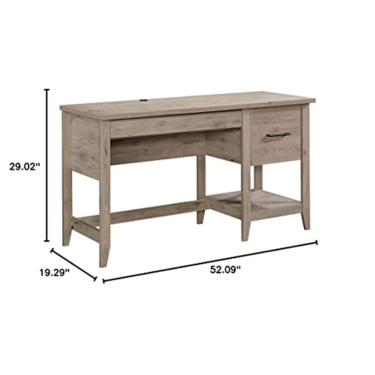 Sauder Summit Station Desk, L: 52.09" x W: 19.29" x H: 29.02", Laurel Oak Finish