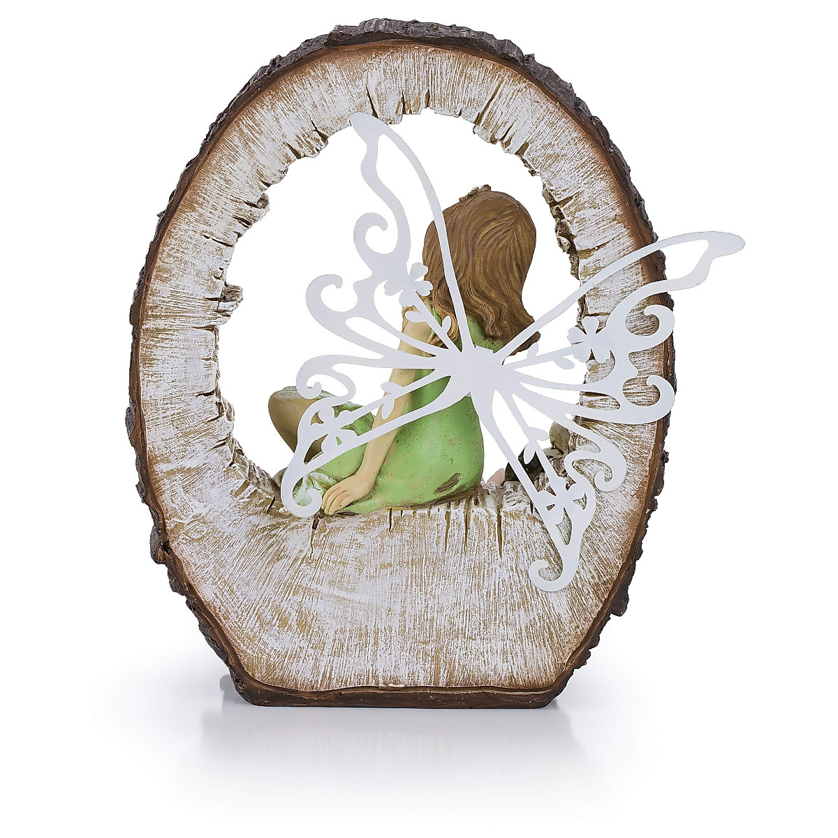 VP Home Woodland Garden Fairy Solar Powered Outdoor Decor Garden Light with LED Crackled Glass Globe Great Addition for Your Garden Solar Powered Light Garden Decorations Gifts for Outside Patio Lawn