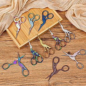 10 Pcs Stork Scissors Embroidery Scissors Bulk 3.6 Inch Stainless Steel Small Craft Scissors Rainbow Cross Stitch Sewing Crochet Scissors DIY Tools Dressmaker Scissors