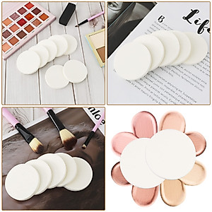 50 Pieces White Round Makeup Sponge Facial Powder Puff Cosmetic Sponge Round Foam Pad Beauty Makeup Eye Face Foundation Powder Blender for All Skin Types, Wet and Dry Dual Use