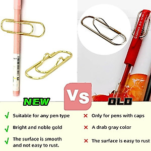 10Pcs Metal Pen Clips, Multi Function Pen Holder Clips Bookmarks for Notebooks, Paper Clip Stationery Tool