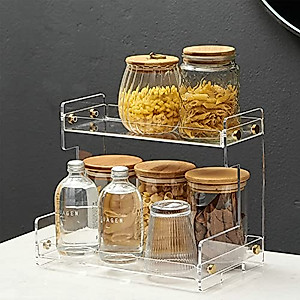 NEWRAIN Bathroom Organizer Countertop, Makeup 2-Tier Organizer Counter Organizer for Cosmetics, Vanity Holder for Lipstick,Cabinet Organizers and Storage