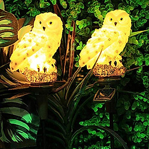 sknonr Solar Lawn Light 2pcs Waterproof LED Owl Shape Outdoor Courtyard Lawn Lighting Home Garden Courtyard Decoration 45x10.5x7.5cm