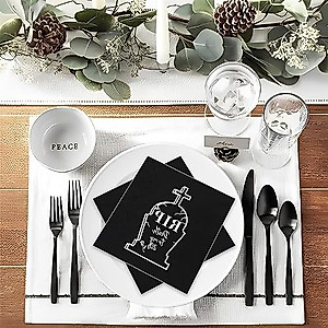 Death to My 20s Party 30th Birthday Party Supplies Decorations 30th Birthday Party Supplies Black Funeral Rip to My 20s Birthday Party Supplies 50PCS Napkins for My Youth Party