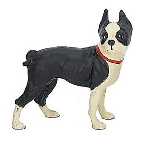 Large Cast Iron Standing Boston Terrier Dog Door Stop Doorstop - Weighs Over 8-1/2 lbs.