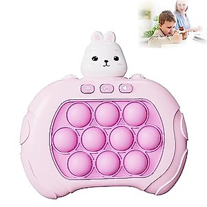 Pocket Game for Kid, Cool Pocket Game Kids, Pocket Game Console for Kids, Quick Push Bubble Competitive Game Console Series, Decompression Toy Mini Portable, USB Rechargeable (1Pc, Rabbit)