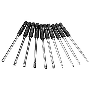 Rushbom Adjustment Screwdriver with Storage Box, 10PCS Carburetor Adjustment Set Screwdriver Card Tool Splined Pacman Double D Type