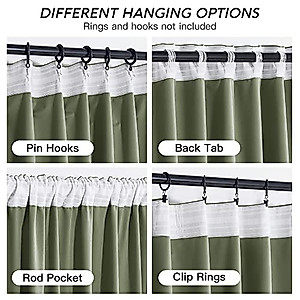 RYB HOME White Sheer Curtains & Velvet Curtains