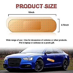 Kewucn 2 PCS Large Funny Bandage Vinyl Decal, 10" x 2.7" Vehicle Giant Band Aid Bandage Dent Bump Cover, Dent and Scratch Cover Sticker, Bandage Bumper Sticker for Car Truck SUV RV Boat Window (Small-Yellow)