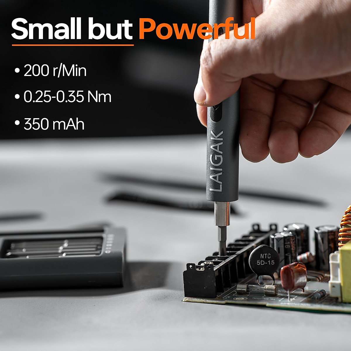 LAIGAK 62-in-1 Electric Precision Power Screwdriver Set, 48 Magnetic Bits, Aluminum Rechargeable Portable Cordless Magnetic Repair Tool Kit for Phone Camera Laptop Watch