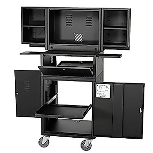 Mobile Fold-Out Computer Security Cabinet, Unassembled, Black, 24-1/2"W x 22-1/2"D x 61-1/2"H