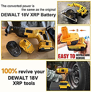 【Fast USB | Replace for Dewalt 18V to 20V Battery Adapter】Converter DCA1820 for Dewalt 18V Tools, Convert Dewalt 20V Battery DCB203 DCB205 to Dewalt 18V XRP NiCd NiMh Battery DC9098 DC9096 for Phone…