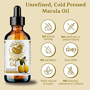 Bella Terra Oils - Marula Oil for Face 8 oz - Cold-Pressed Essence, A Symphony of Essential Fatty Acids, for an Enriched Skin Experience