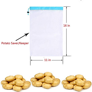 Yamesu Onion Lemon Garlic Avocado Tomato Storage Containers, Reusable Onion Lemon Garlic Avocado Tomato Saver Holder & Potato Bag for Fridge to Keep Fresh 6 Pieces Sets with a Brush