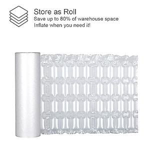 SOLTECH Inflatable Four Rows Bubble Film Cushioning Wrap Rolls,Perforated, Easy to Tear,Large Air Bubble, 15.7 Inchx984 Feet Total, Industrial, Business Bubble Supply (Perforated Line 9.84" in)