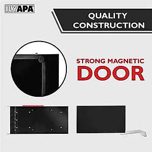 Ilyapa Tab Design Mailbox, Black & White Powder Coated Steel Heavy Duty Curbside Welded Mailbox, All Weather Durable & Corrosion Resistant, Stainless Steel Hinges and Magnetic Door