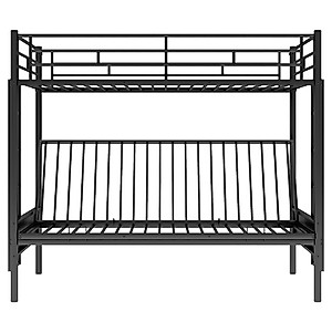 SOFTSEA Twin Over Full Metal Bunk Bed Industrial Style Twin Over Futon Bunk Bed for Kids (Futon Bunk)
