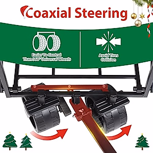 Sekey Heavy Duty Foldable Wagon with 330lbs Weight Capacity, Collapsible Folding Utility Garden Cart Big All-Terrain Beach Wheels & Drink Holders.Red