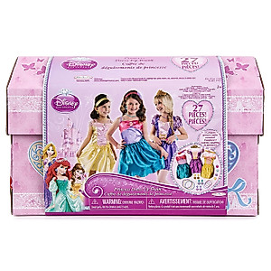 Disney Princess - 27 Piece Dress Up Trunk with Accessories - Ariel, Rapunzel, & Belle.