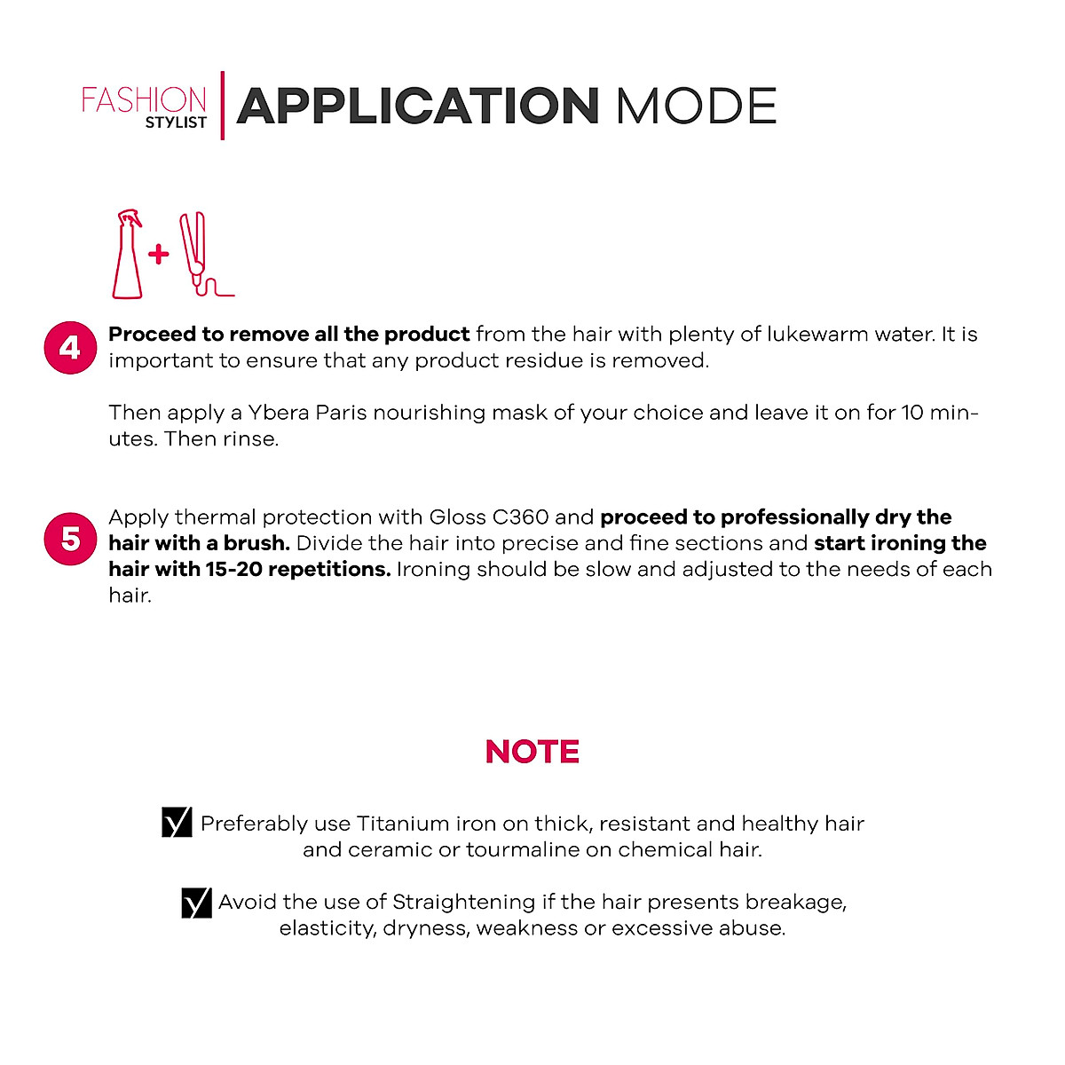 YBERA PARIS Fashion Stylist Cream | Keratin Hair Straightening Treatment | Smooth System | Extreme Shining Hair | Color Safe | Enhanced with Omega | 5.2 FL Oz